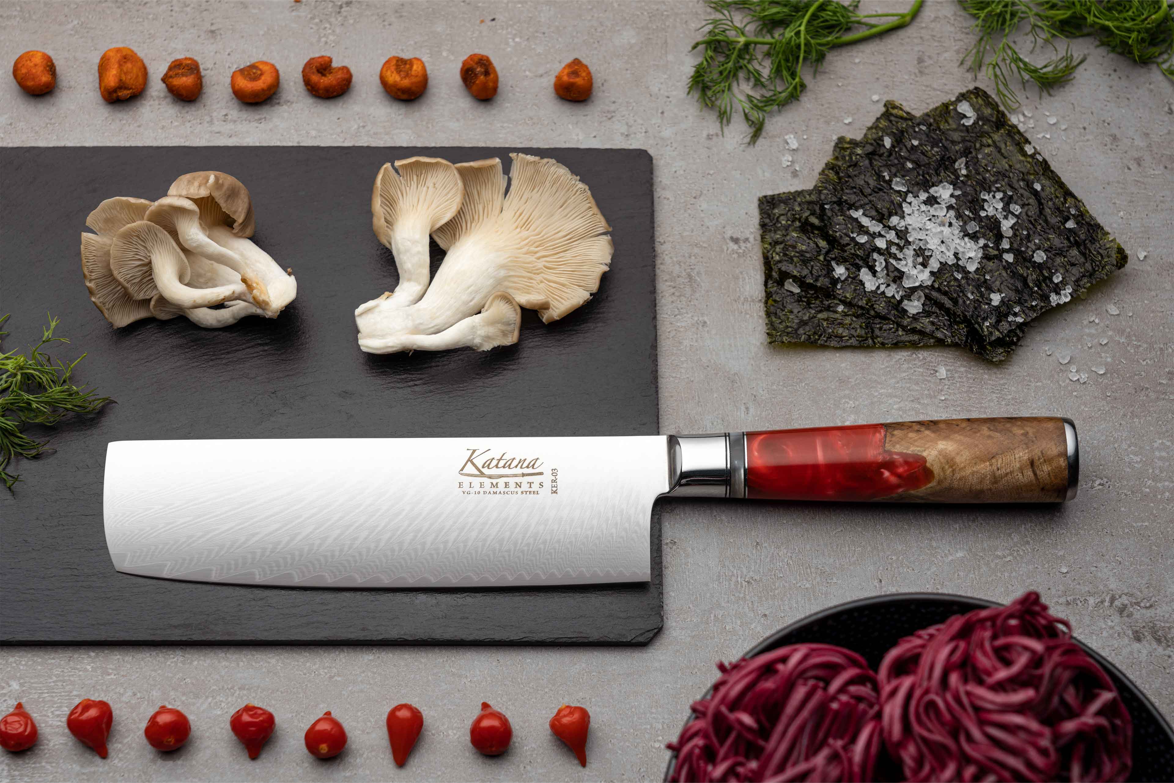 Katana Saya Elements Volcanic 6 Pce Knife Block Set